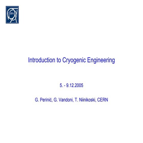 Introduction to cryogenics engineering from CERN | PDF