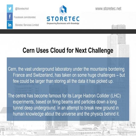 Cern uses cloud for next challenge | PPT | Cloud Computing | Internet