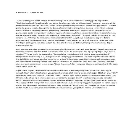 Cerpen Pertama - Kasih yang Ku damba kan | DOCX