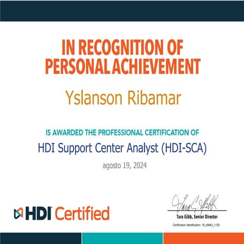 SCA Yslanson Ribamar da Silva Certificado | PPT