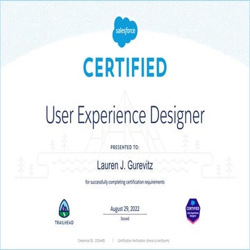 Salesforce Certified User Experience Designer | PPT