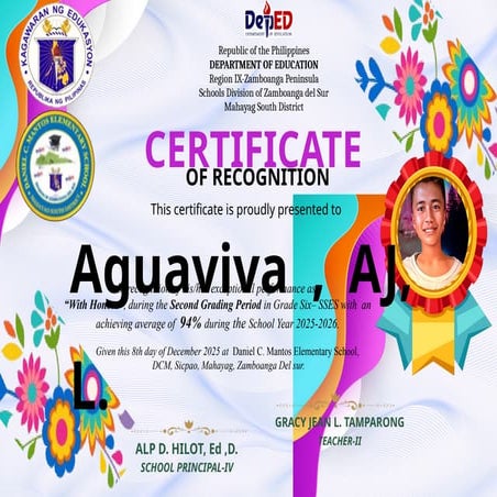 Recognition of Grade Six Students' Academic Excellence in SSES 2025 ...