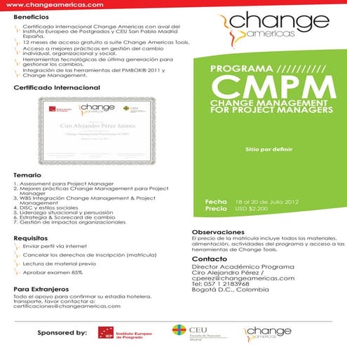 Brochure certificacion cmp 2019 | PDF