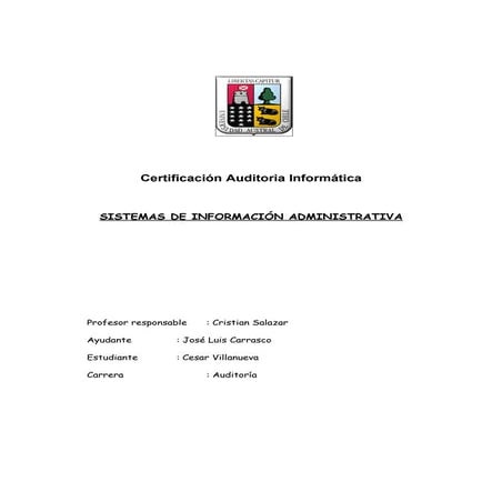Certificación auditoria informática | DOC