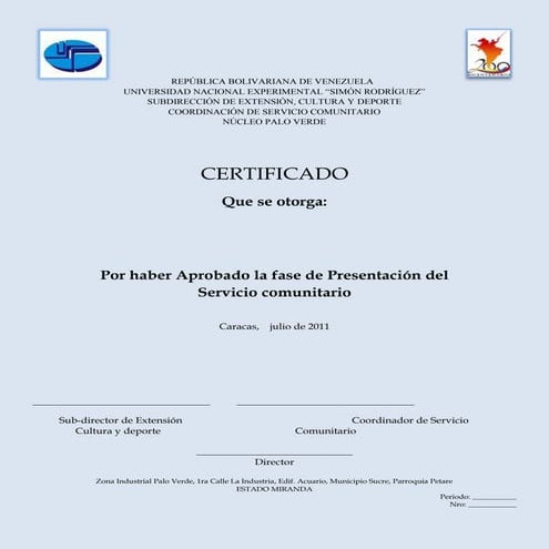 Certificado | DOCX