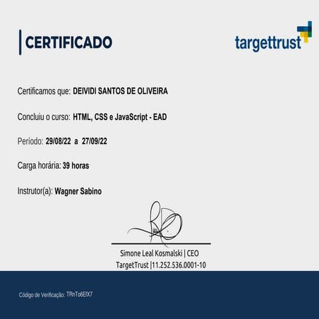 Certificado Html Css E Javascript Ppt