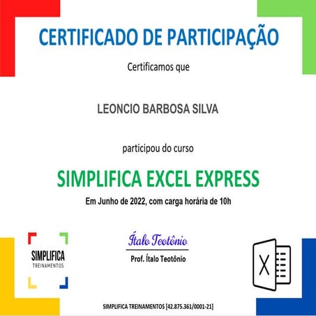 Certificado - Simplifica Excel Express T12.pdf