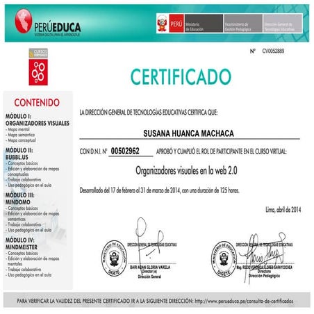 Certificado de perueduca