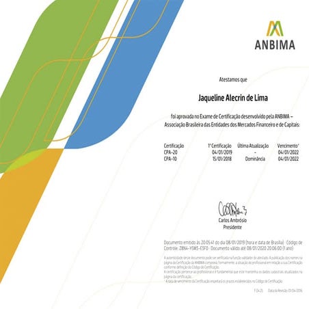 Certificado Anbima