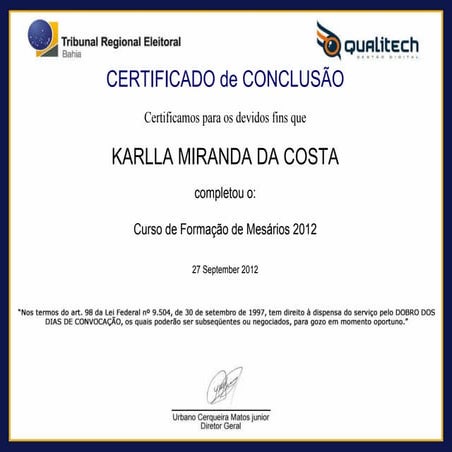 Certificado de concluso tre | PPT