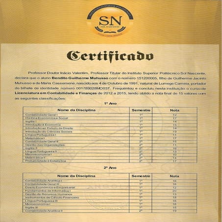 Certificado de licenciatura | PDF