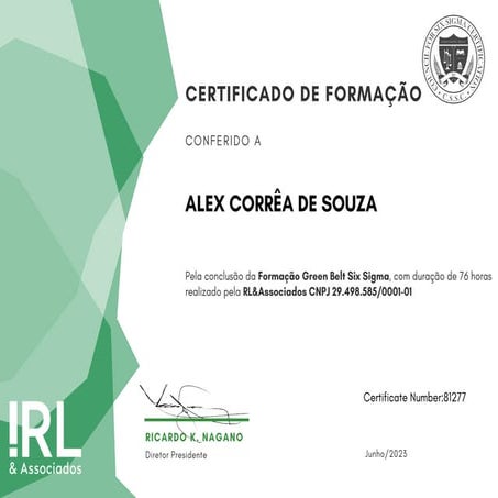 Certificado - Pós Gestão de Projetos e Processos | Unoeste