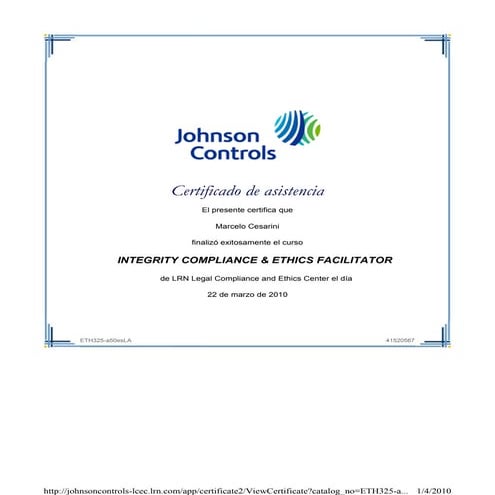 Integrity Compliance & Ethics Facilitator Certificate | PDF