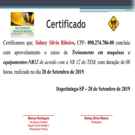 Certificado nr 12 | PPT