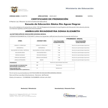 Certificado De Promoción Imprimible Gratis
