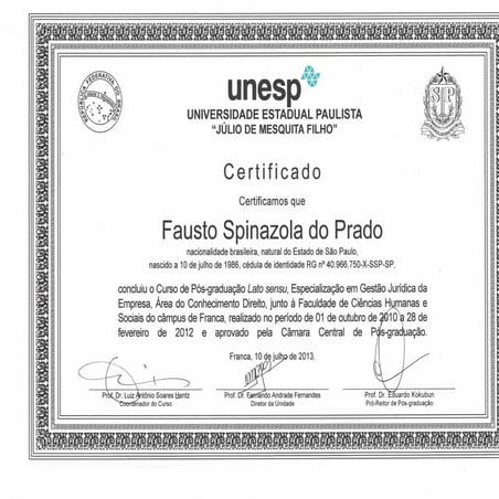 CERTIFICADO UNESP PÓS GRADUACAO GESTAO EMPRESARIAL.pdf