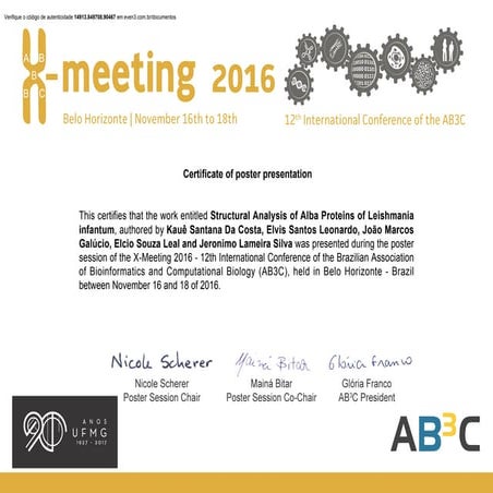Certificate of poster presentation | PDF