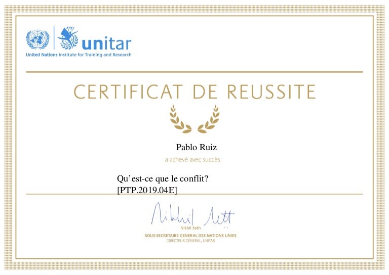 United Nations Training Certificate - Qu’est-ce que le conflit? - Pab…