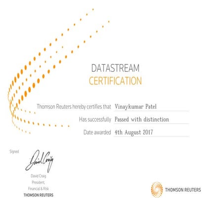 Thomson Reuters Datastream Certification | PPT