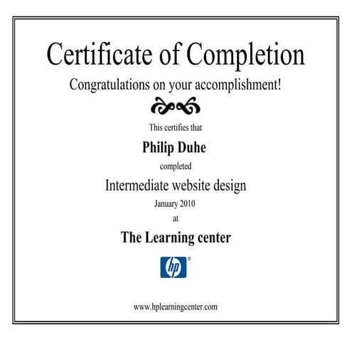 Certificate in Intermediate Web Site Design | PDF