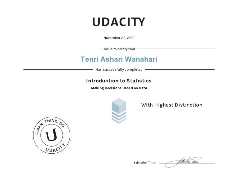 Udacity Certificate: Introduction of Statistics