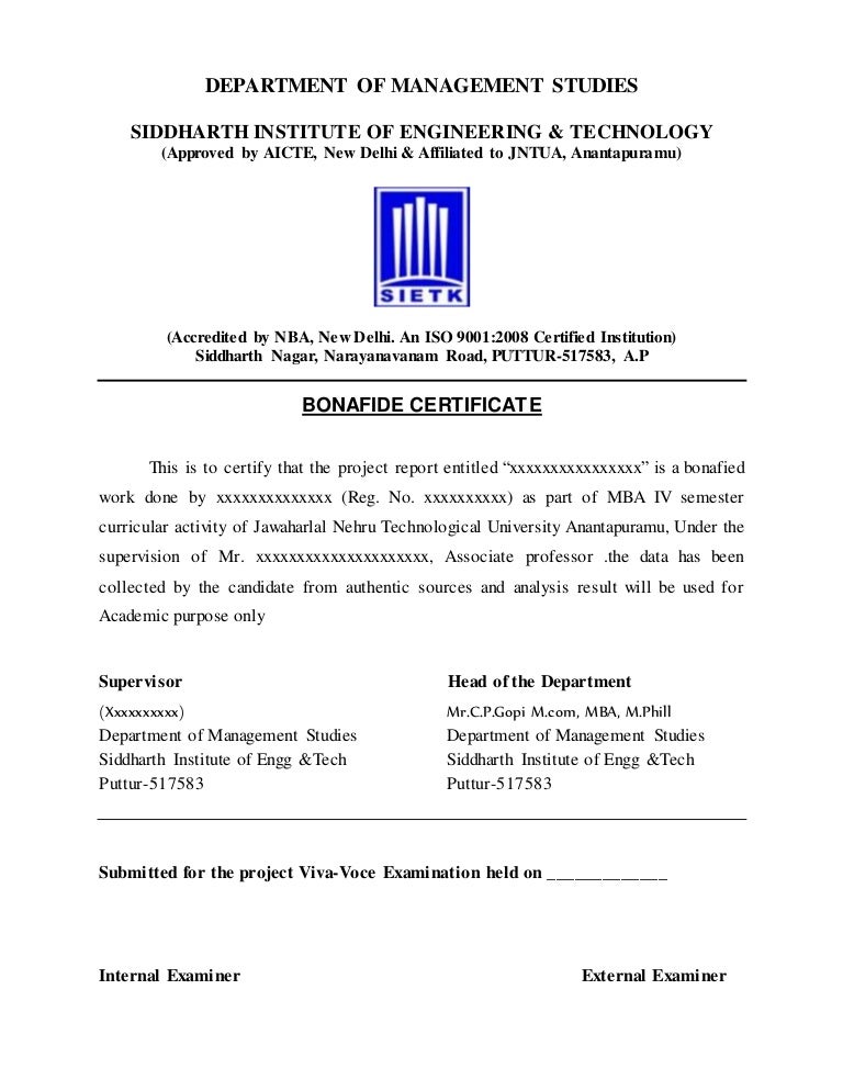 Certification Statement Sample