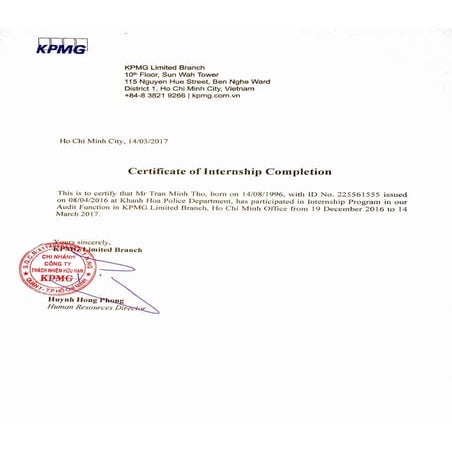 KPMG Certificate | PDF