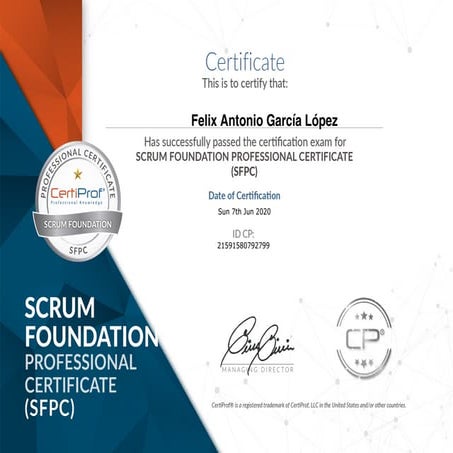 SCRUM FOUNDATIONS PROFESSIONAL CERTIFICATE (SFPC) | PDF