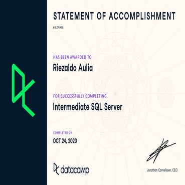 Data camp Intermediate SQL riezaldo | PDF