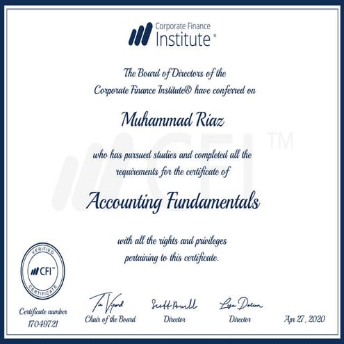 The institute of corporate finance Certificate.pdf | Business ...