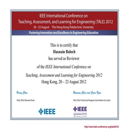 TALE 2012 IEEE Conference Certificate 33.signed | PPT