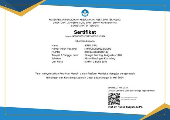 contoh sertifikat pengajar praktik program guru penggerak | PPT