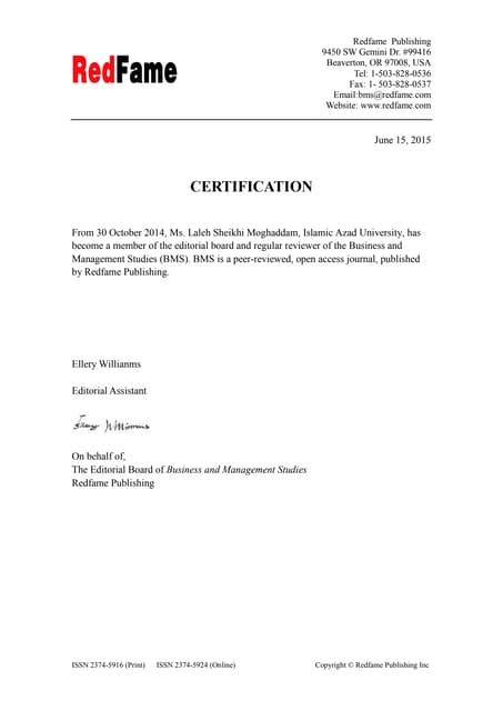 Editorial member certificate | PDF