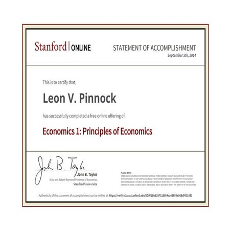 Certificate econ 1 | PDF