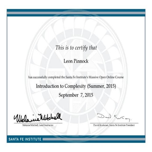 Certificate intro to complexity | PDF