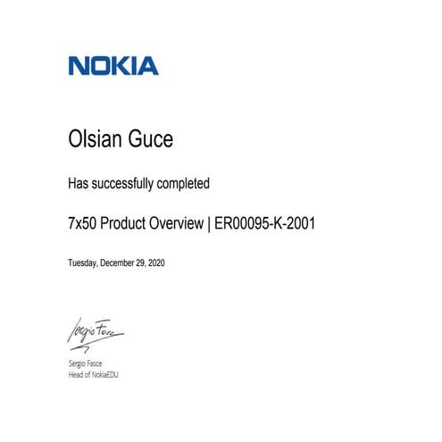 Certificate nokia | PPT