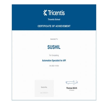 TOSCA Automation Specialist For API. | PDF