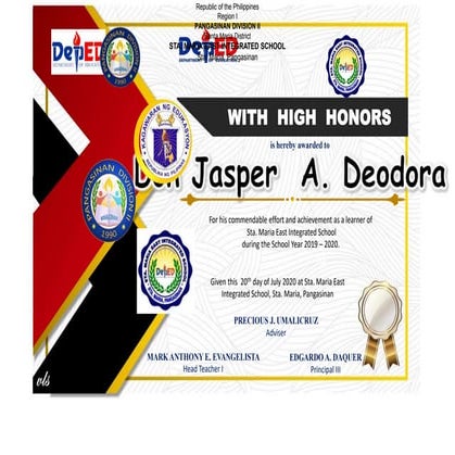 Certificates of Recognition for Exemplary Responsibility and Integrity ...
