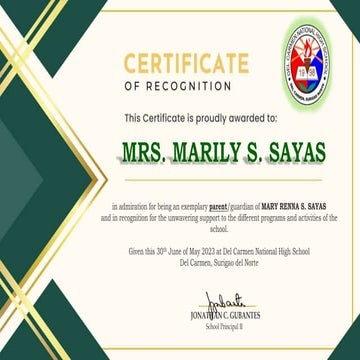 DepEd Certificates-Recognition for quarterly recognition | PPTX