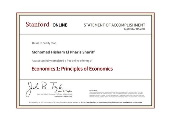 Certificate_Stanford_Relational Algebra | PDF