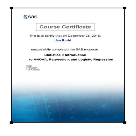 Certificate 1 sas 122516 | PDF