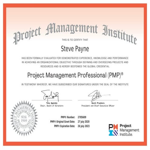 Project Management Professional (PMP) Certificate | PPT