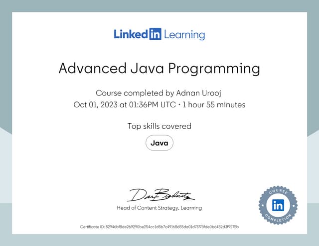 Advanced Java Certification Ppt