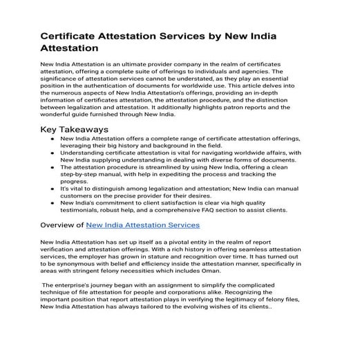 Certificate Attestation Process in India: A Complete Overview | PPTX