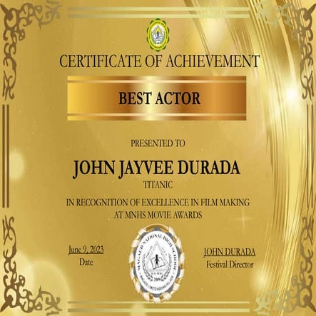 CERTIFICATE BEST ACTOR FOR THE MAPEH.pptx