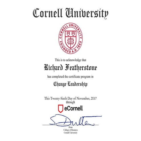 Certificate in Change Leadership | PDF