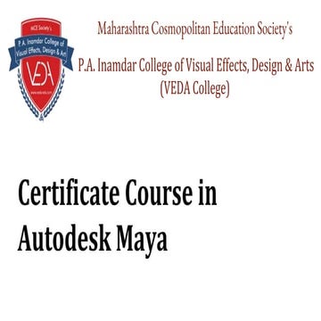 Certificate course in autodesk maya | PPTX