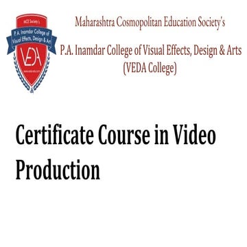 Certificate course in video production | PPT