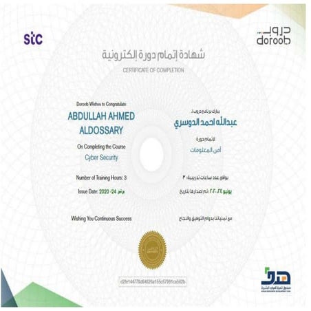 Certificate cyber security | PDF