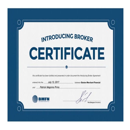 Certificate Introducing Broker ib12335 | PDF